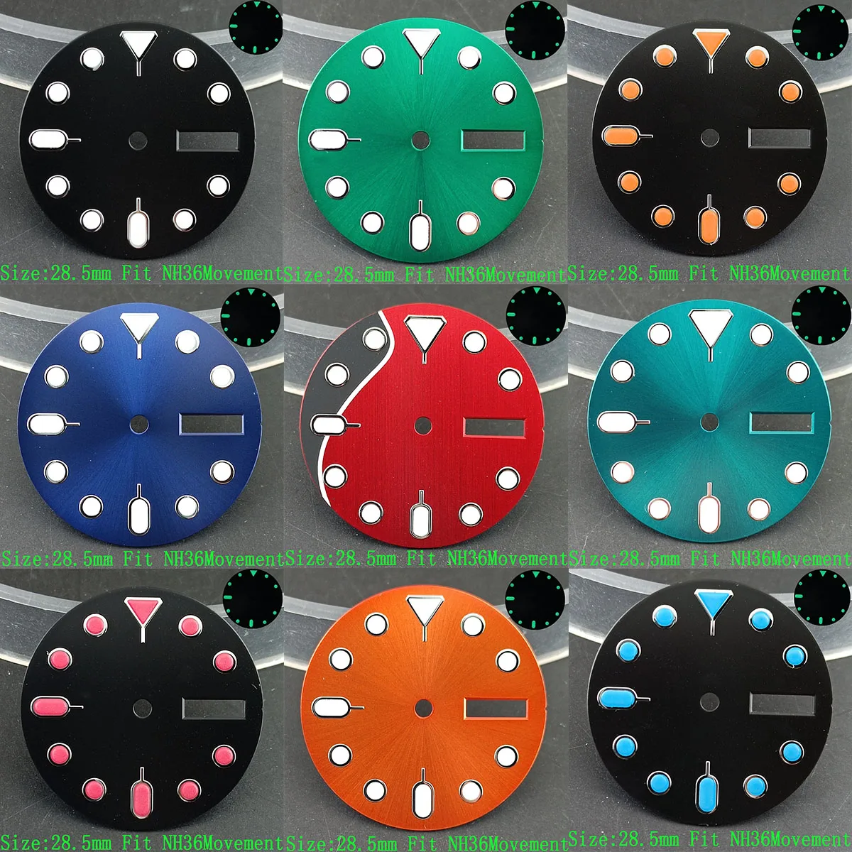 Fit NH36 dial 28.5mm watch dial for NH36/36A movement for crown ...