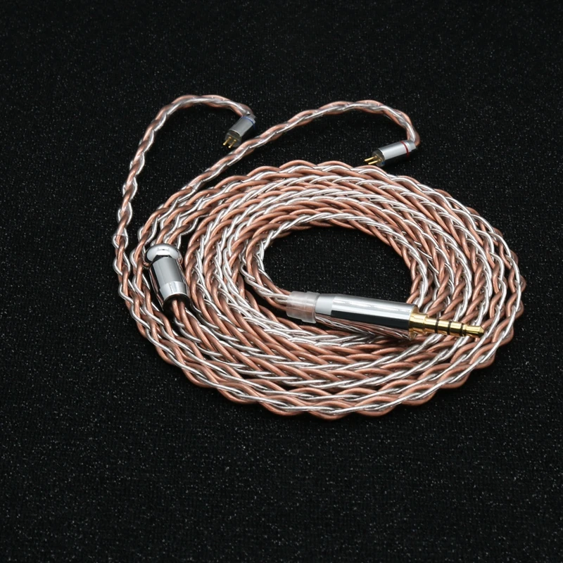 8-Cores-Pure-Silver-And-Single-Crystal-Copper-Mixed-Braid-Headphone ...