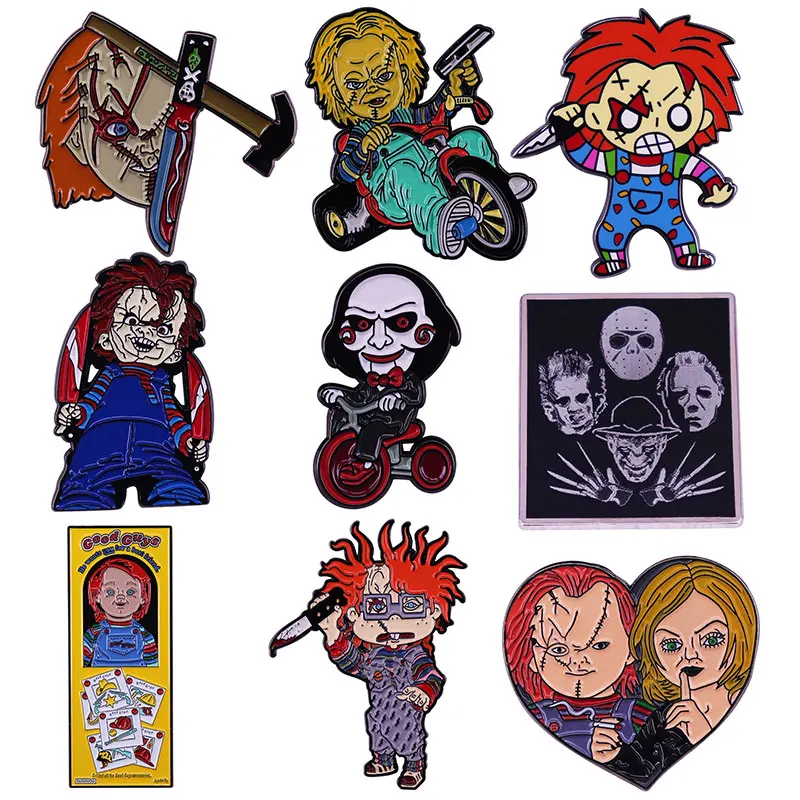 Good Guys Chucky Prop Box Enamel Pins Child's Play Doll Cartoon Brooch ...