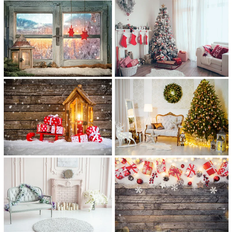 Christmas-Theme-Photography-Background-Christmas-tree-Gift-Children ...