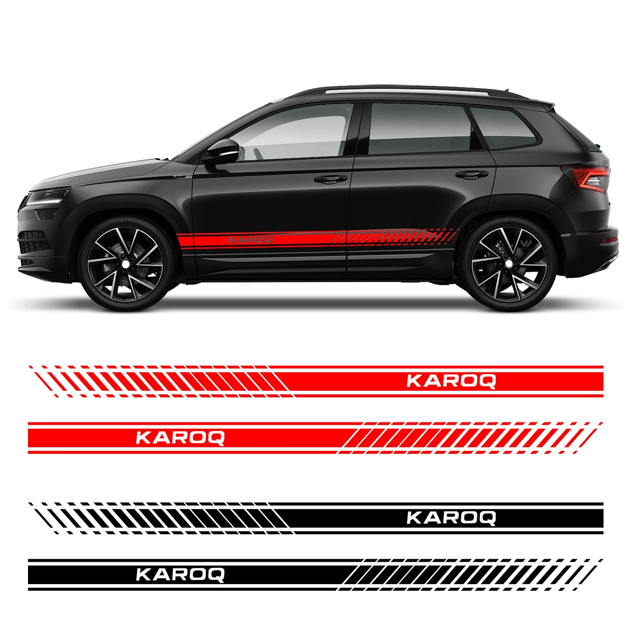 2PCS-Auto-T-r-Seite-Aufkleber-F-r-SKODA-KAROQ-Auto-Sport-Styling ...