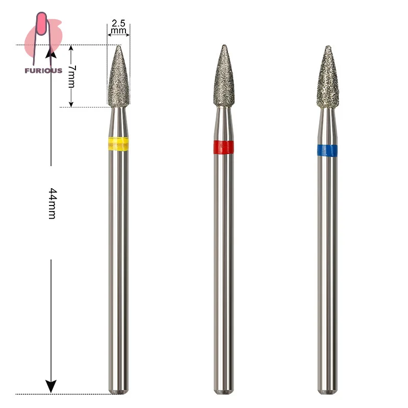 Nail Drill Bits Diamond Burs Tapered Barrel Bit Used for Manicure Nail ...