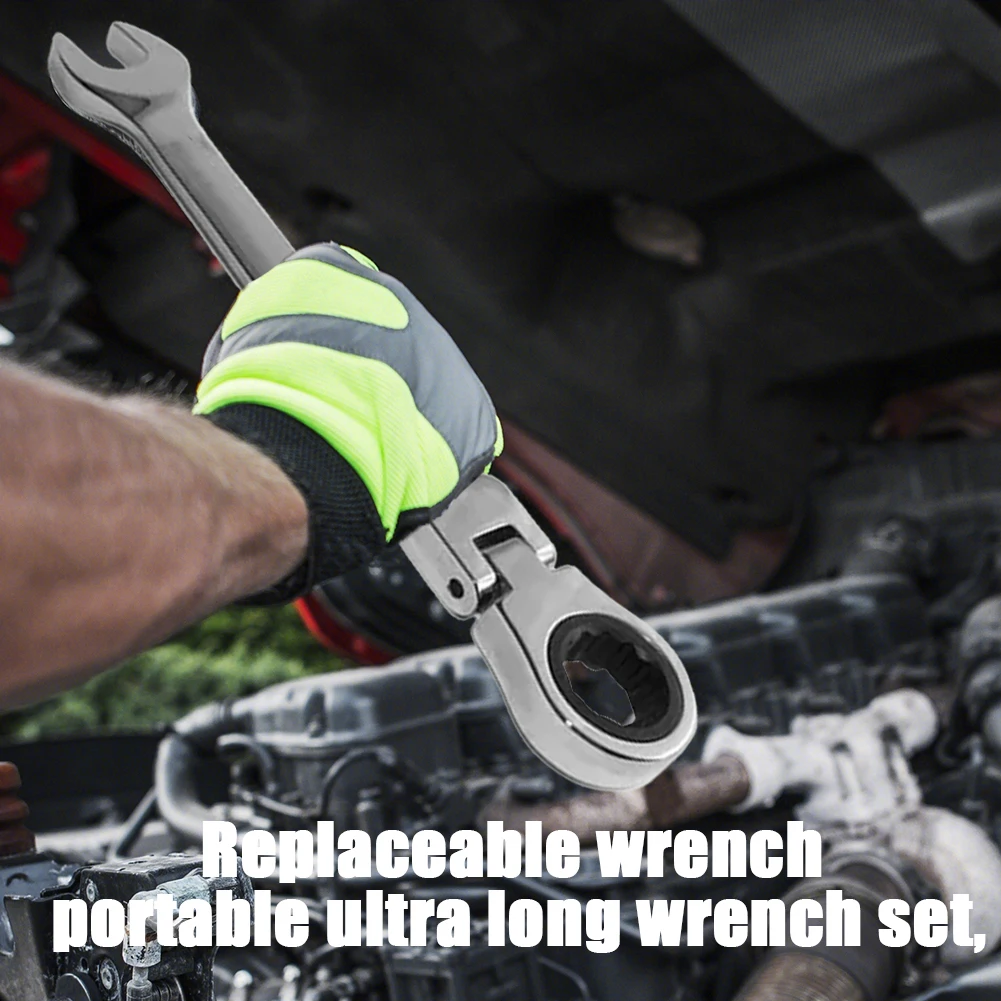 15Pcs Adjustable Torque Wrench Socket Set 180 Degree Flex-Head Wrench ...