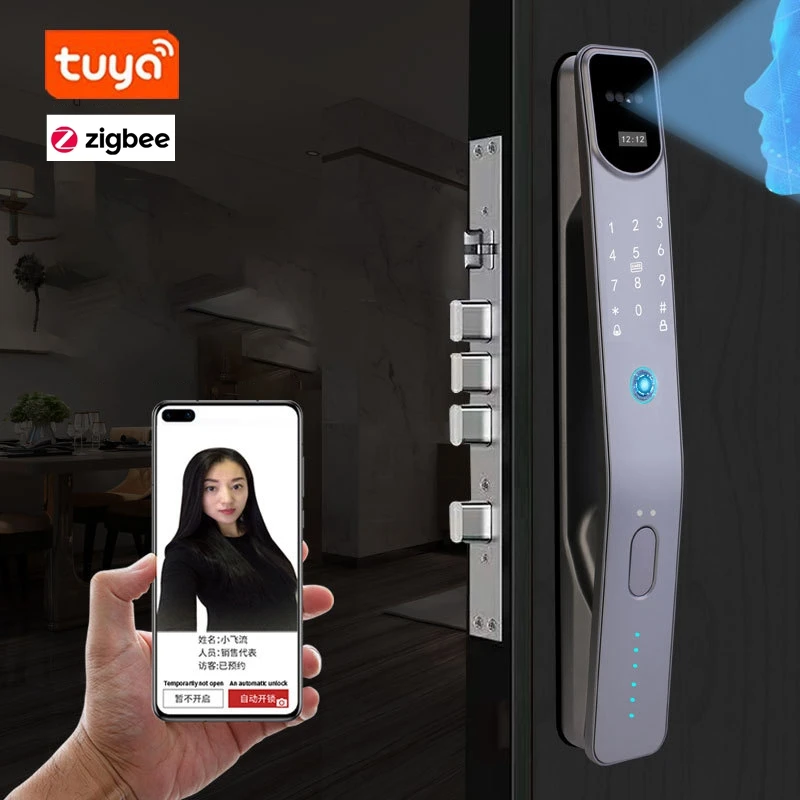 Tuya Wifi Fingerprint Smart Door Lock Zigbee App Remote Control Face ...