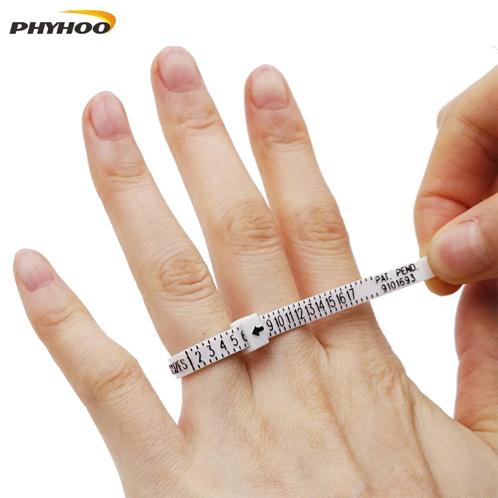 PHYHOO-Plastic-Ring-Size-Measuring-Tools-Finger-Gauge-Sizer-Belt ...