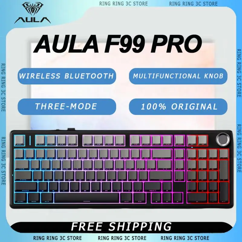AULA-F99-Pro-Mechanical-Keyboard-Wireless-3-Mode-Bluetooth-2-4G-Hot ...