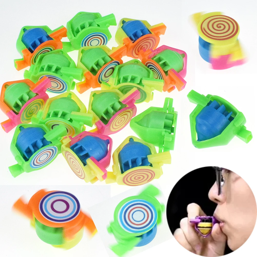 1/2PCS Novelty Interesting Plastic Blowing Rotating Gyro Mini Whistle ...