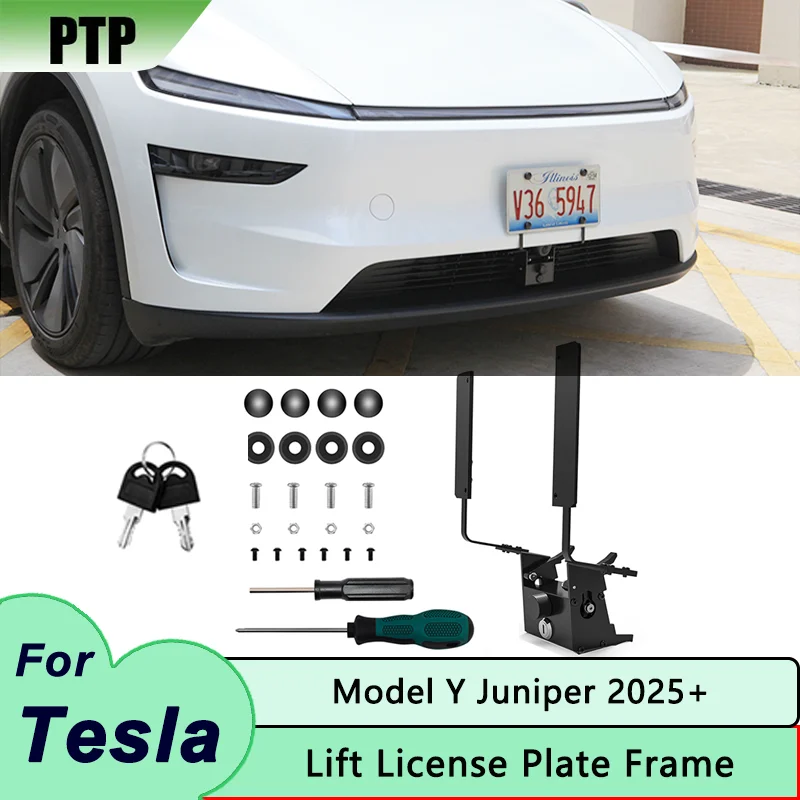 Front License Plate Frame For Tesla Model Y Juniper 2025 Metal License ...