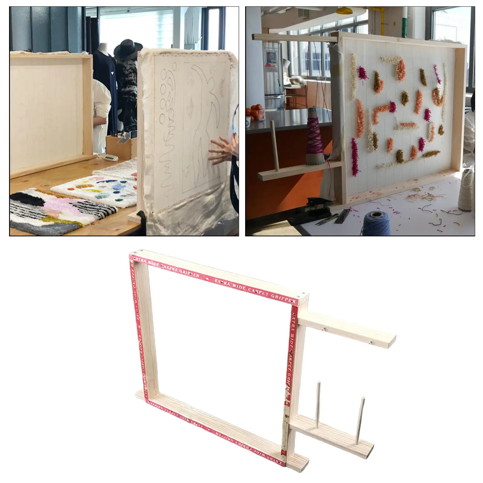 Wooden-Tufting-Rug-Making-Frame-Sewing-Cross-Stitch-Carpet-Frames ...