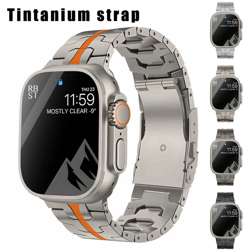 Tali-Titanium-untuk-Apple-Watch-tali-Titanium-Ultra-49mm-45mm-41mm-38 ...