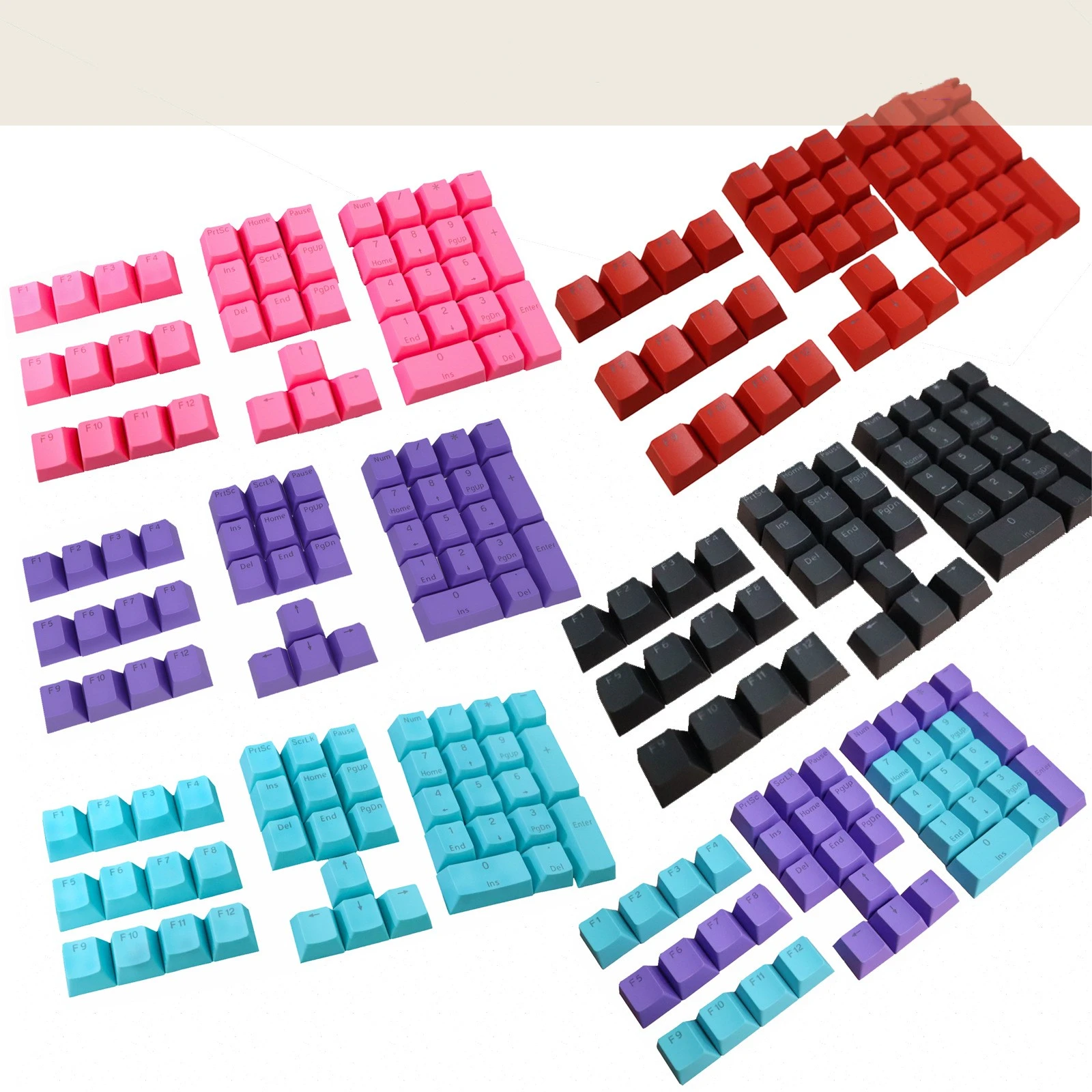 17/42 Keys Pbt Number Letter Keycap Backlit Oem Profile F1-f12 ...