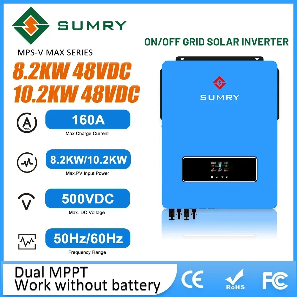 SUMRY-On-Off-Grid-Hybrid-Solar-Inverter-Dual-MPPT-10-2KW-48V-PV-Max ...