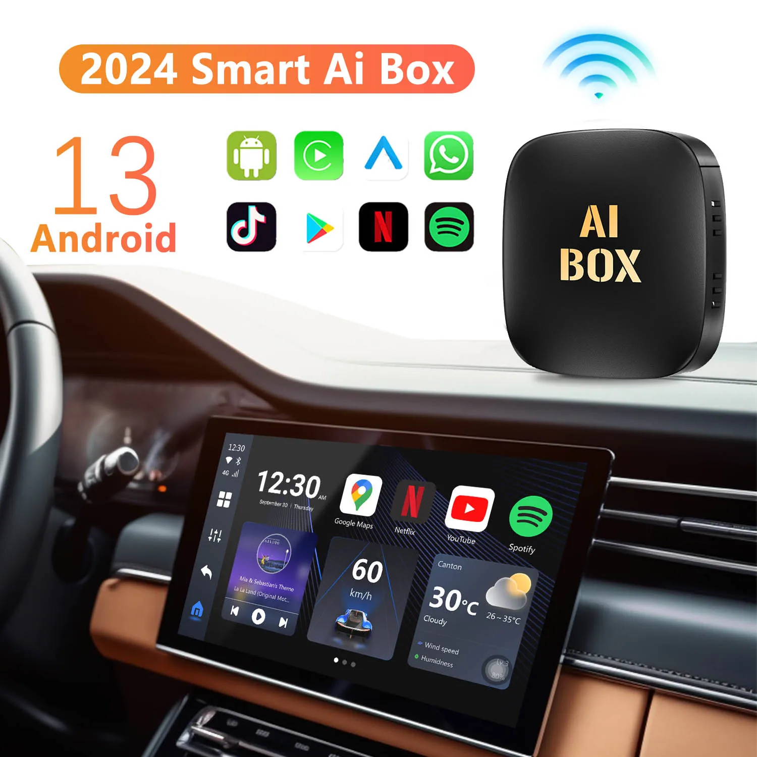 2024-Nuovo-Smart-CarPlay-AI-Box-Android-13-0-Wired-A-Wireless-Android ...