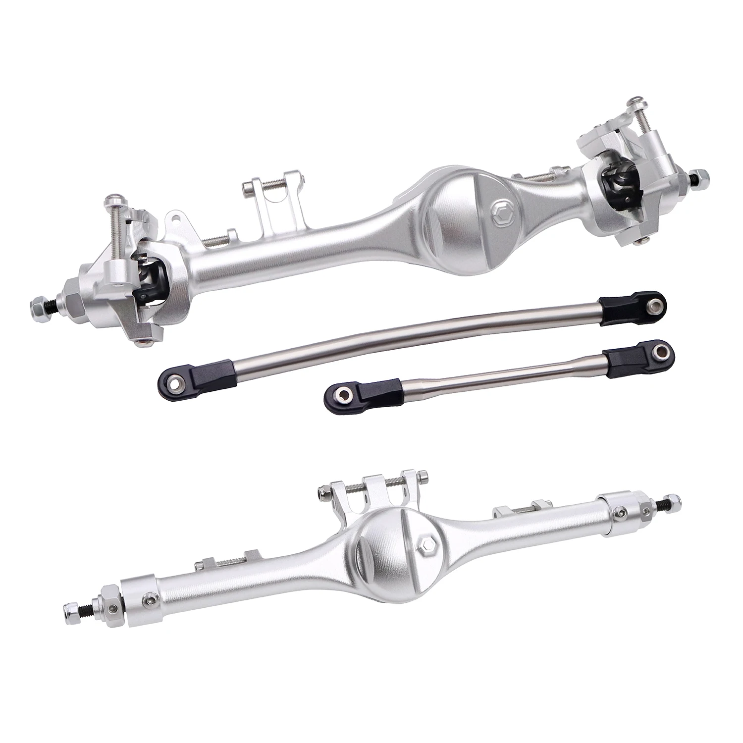 CNC Aluminum Front Rear Straight Axle Complete Set For 1/10 RC Crawler ...