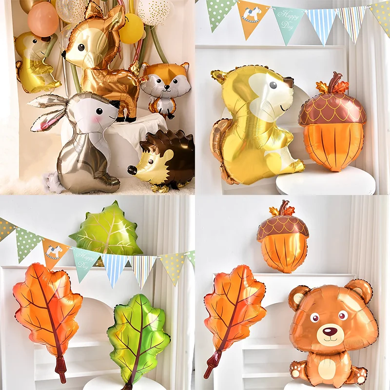 Globos-de-papel-de-aluminio-de-conos-de-pino-de-hoja-de-oto-o-animales ...