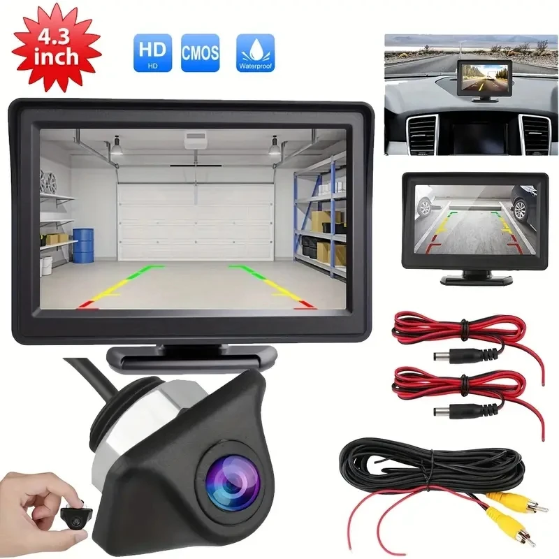 4-3-TFT-LCD-HD-Screen-Car-Monitor-with-Rear-View-Camera-LED-Backup-for ...
