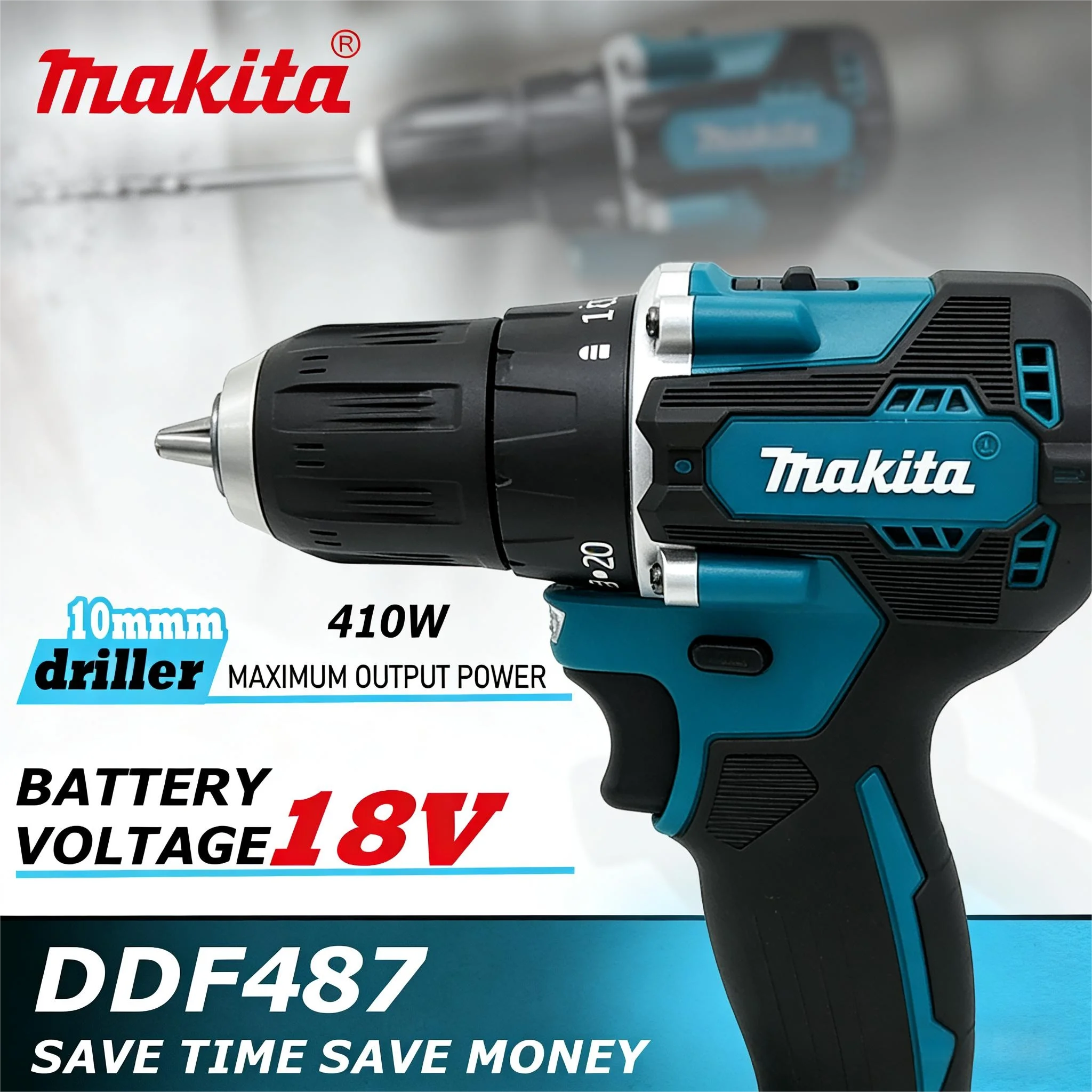 Original Makita DDF487 18V Brushless Cordless Drill Driver - 10mm Chuck ...
