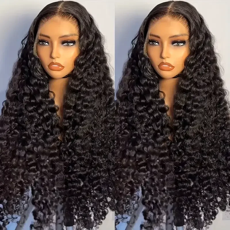 Deep Wave Human Hair Wigs 200 Density 30inch Pre Plucked Human Hair ...