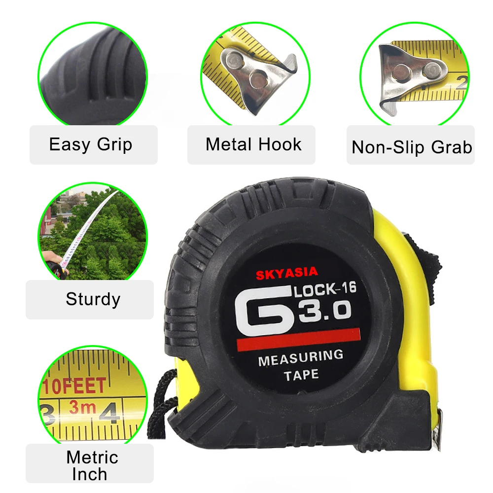 3m-Measuring-Tape-Wear-resistant-Woodworking-Mesure-Tape-Stainless-Steel-Thickened-Automatic ...
