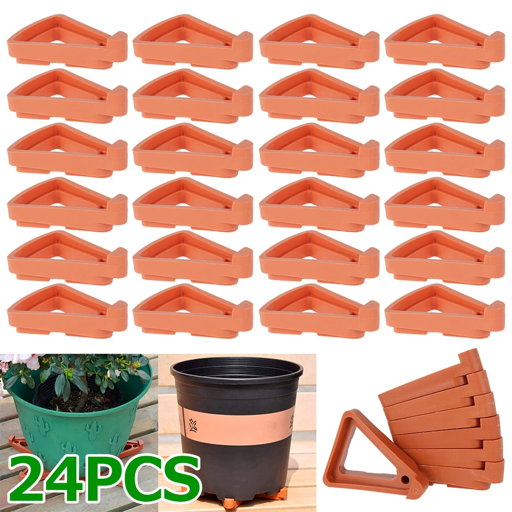24pcs Plant Flower Pot Feet Stand Invisible Triangle Risers Toes ...