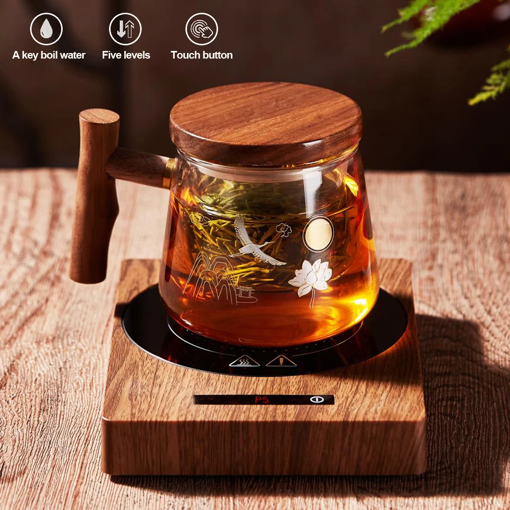 220V Cup Heater Mug Warmer 5 Gear 100°C Hot Tea Makers Heating Coaster ...