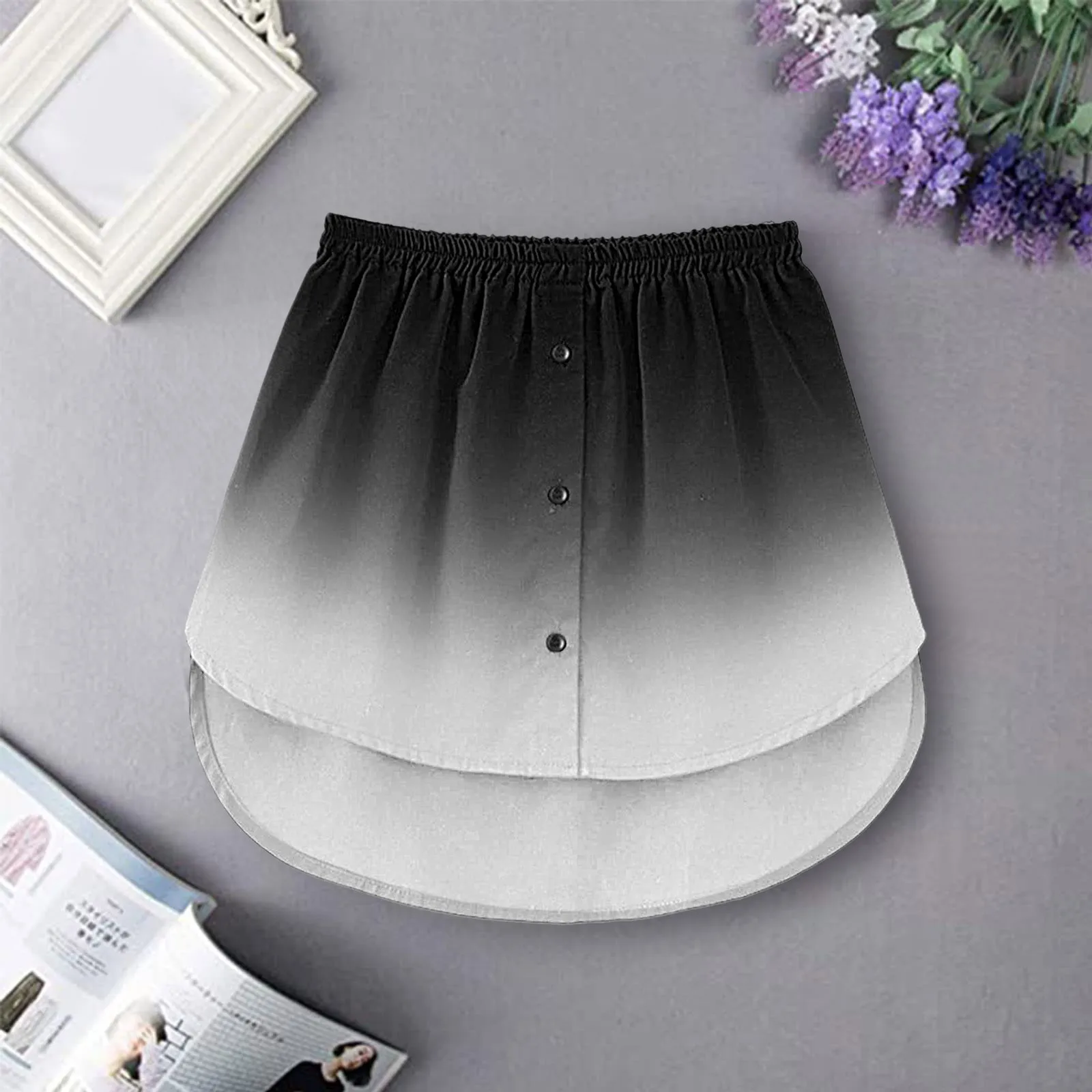 Detachable-Underskirt-Women-Fake-Shirt-Irregular-Skirt-Tail-Blouse-Hem ...