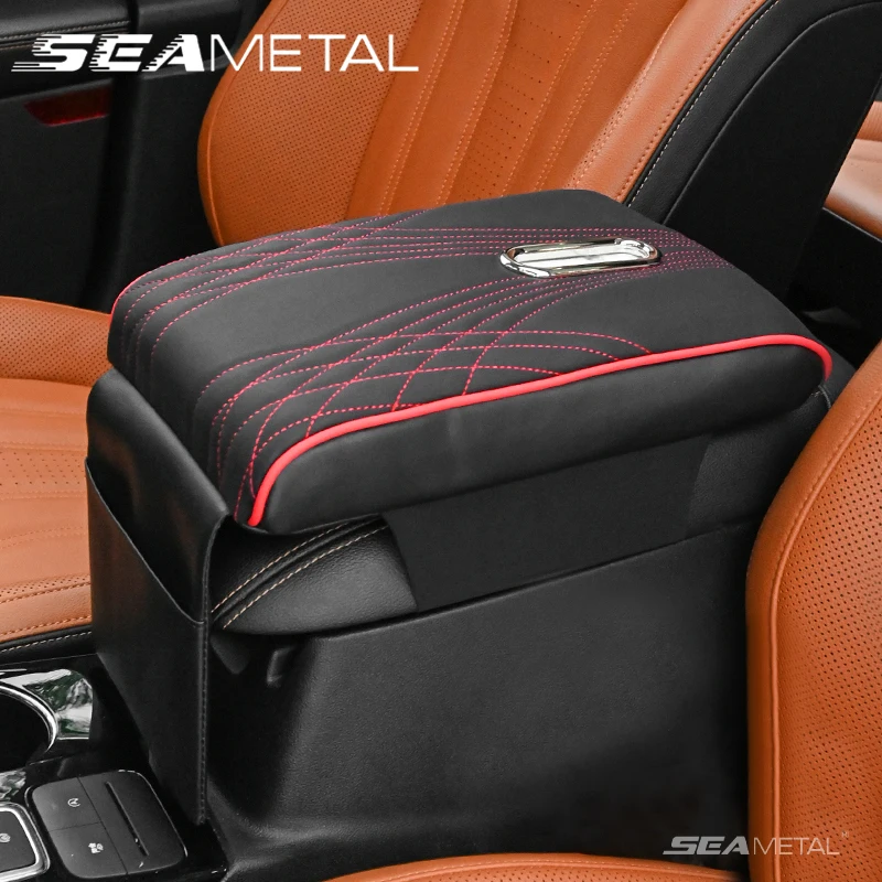SEAMETAL Car Armrest Box Universal Elbow Rest Pads Tissue Holder ...