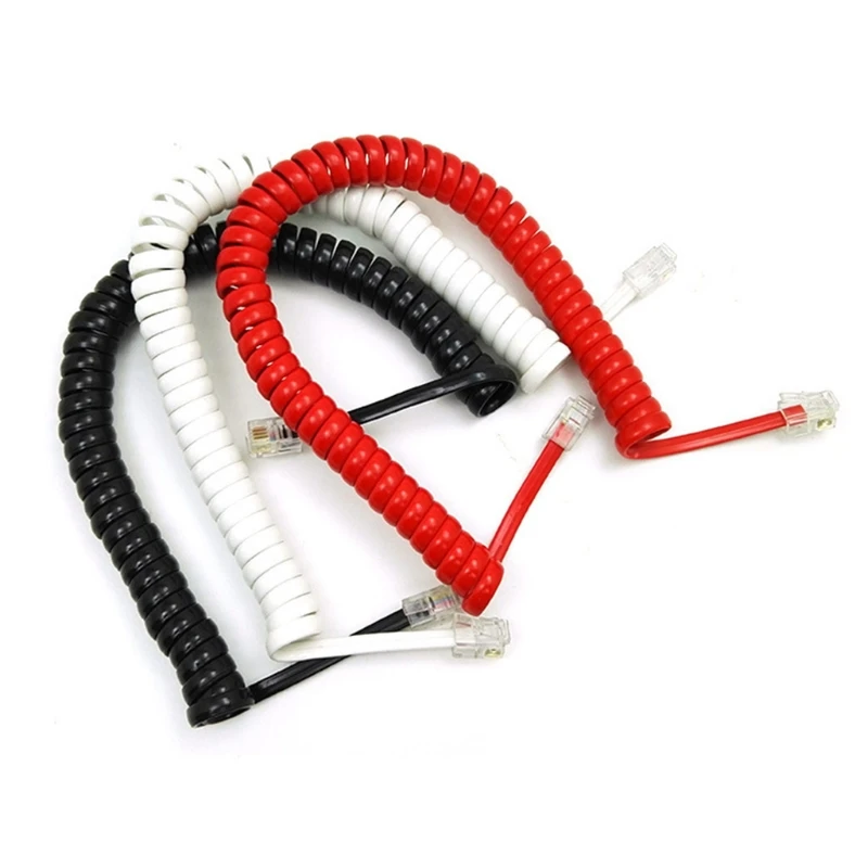 Four-core-Telephone-Handset-Cable-Cord-6Ft-Modular-Coiled-Telephone ...