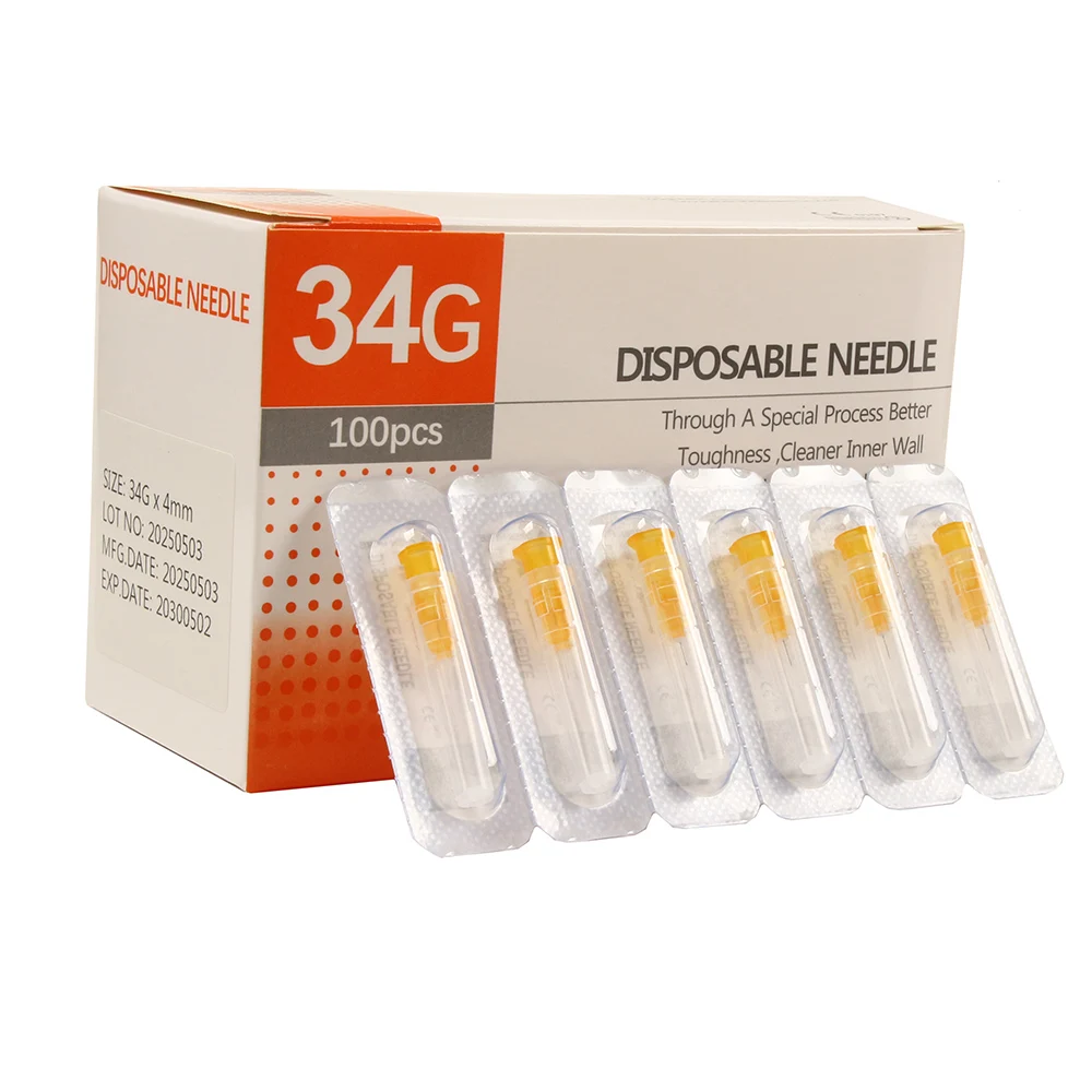 100PCS 30G-34G painless needle Piercing Transparent Syringe Injection ...