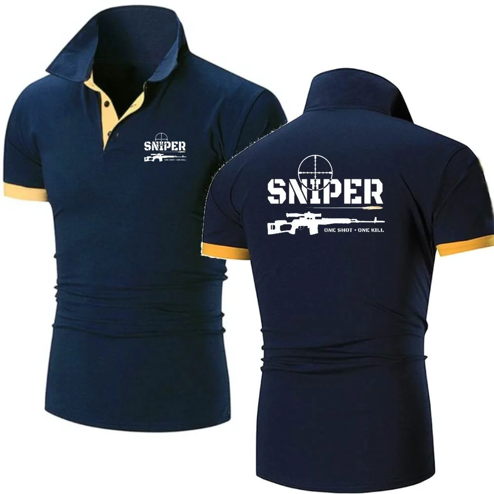 Sniper One Shot One Kill Men New Stly Polo Shirt Lapel Summer Fashion ...