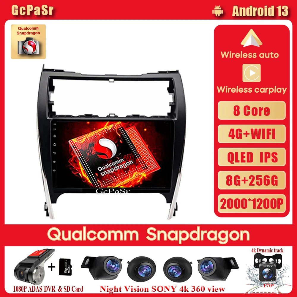 Qualcomm Snapdragon Car Radio Multimedia Video Player For Toyota Camry ...