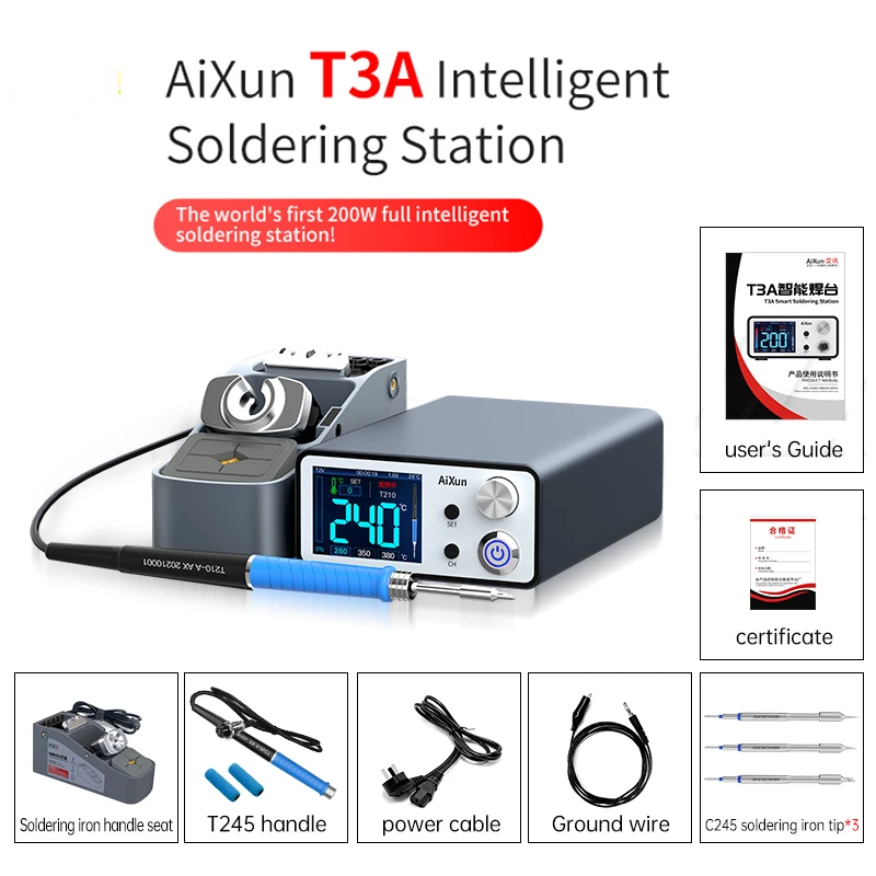 JCID-AIXUN-T3A-Intelligent-Soldering-Station-Support-T12-T245-936-Handle-Soldering-Iron-Tips ...