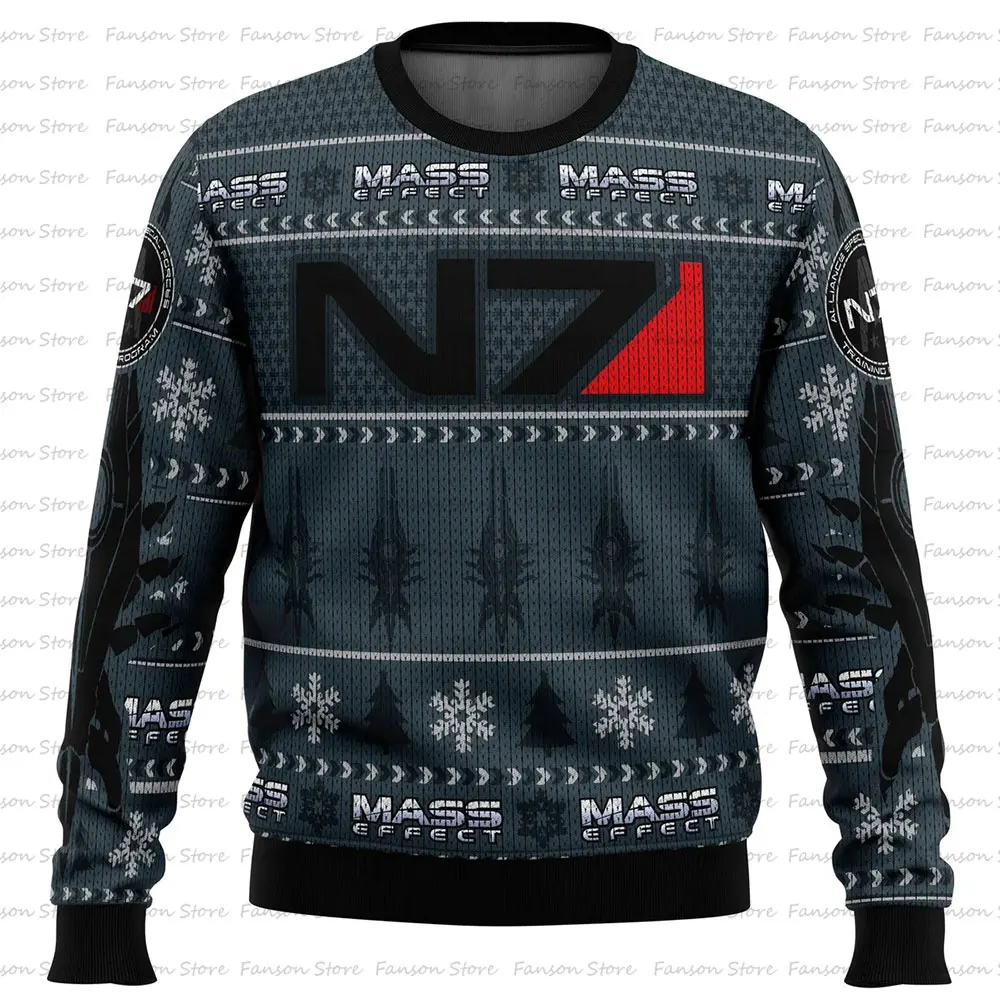 Suéter feo de Navidad Mass Effect N7, sudadera con capucha de dibujos ...