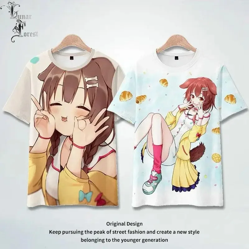 Vtuber-inugami-korone-3d-printing-T-shirt-summer-fashion-round-neck-short-sleeve-popular ...