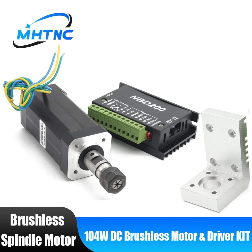 104W-24VDC-Motor-Air-cooled-Brushless-Spindle-Motor-42MM-ER11-NBD200 ...