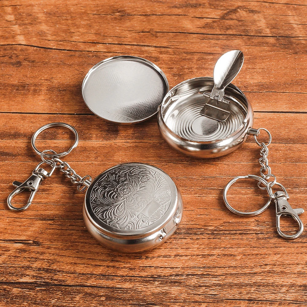 Creative Mini Portable Ashtray with Keychain Cigarette Rack Travel ...