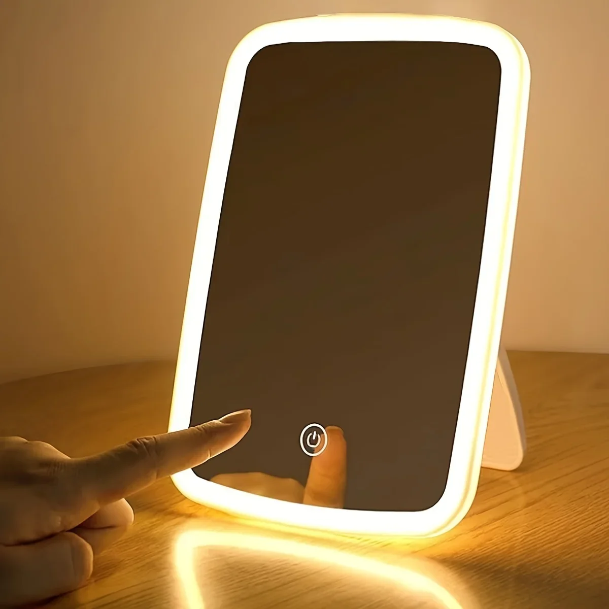 USB Charging LED Makeup Mirror with Touch Sensor 3 Color Lighting ...