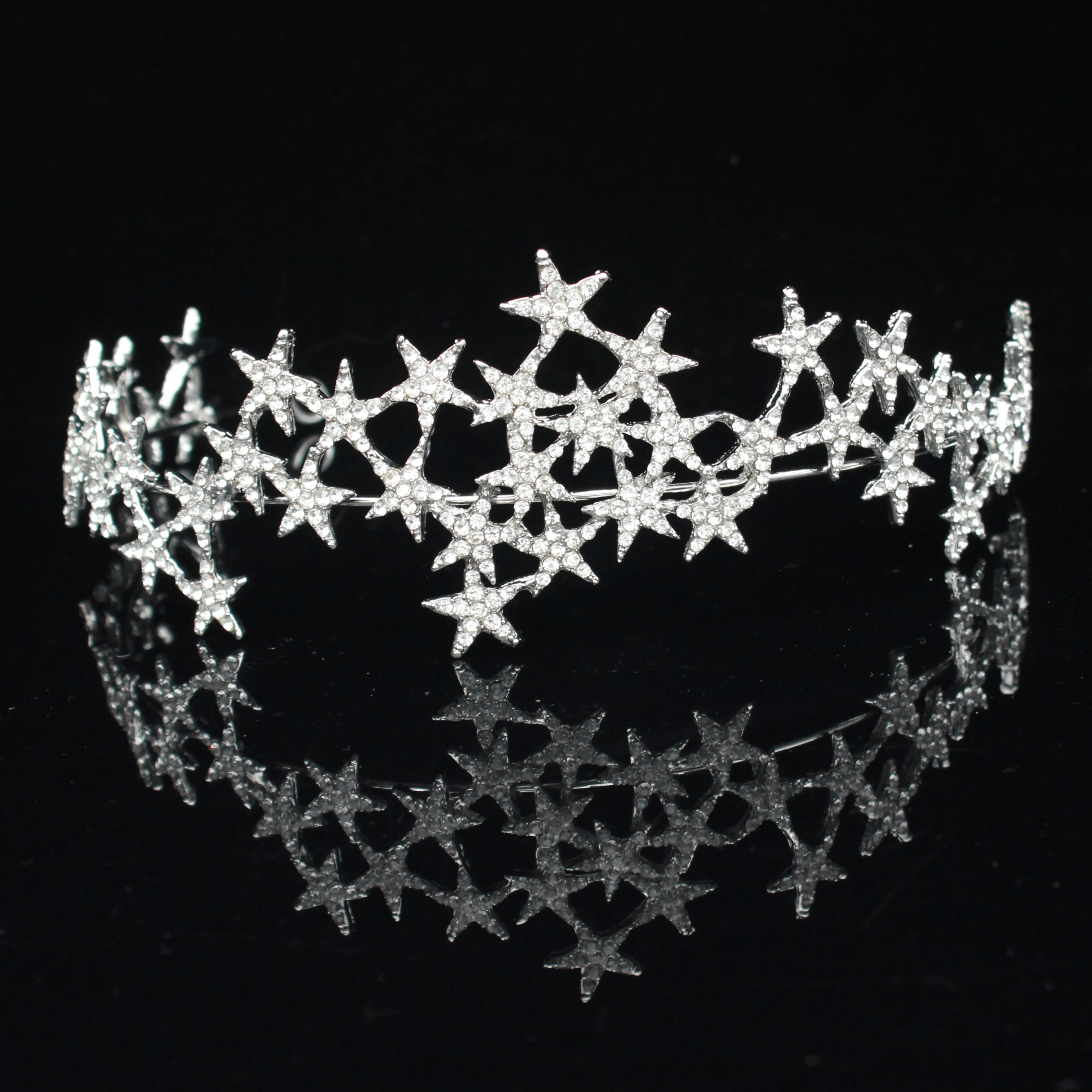 Strass estrela casamento nupcial tiara coroa headbands feminino baile ...