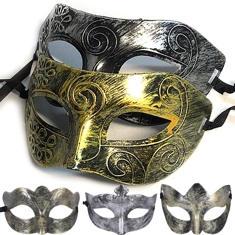 Retro-Rome-Men-Knight-Masks-Halloween-Party-Mask-Metal-Half-Face ...