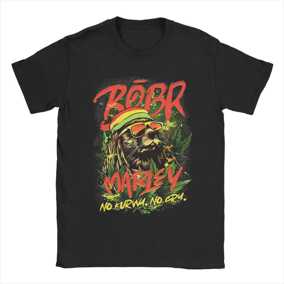 Novelty-Bobr-Marley-No-Kurwa-No-Cry-Kurwa-Bober-Beaver-Boberek-T-Shirts ...