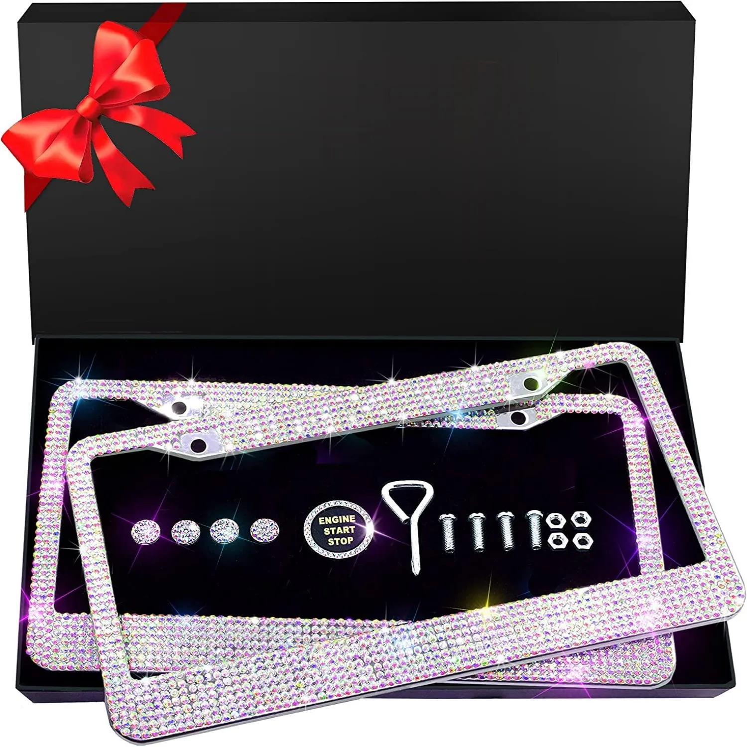 2023-USA-Size-Bling-Crystal-License-Plate-Frame-Women-Luxury ...