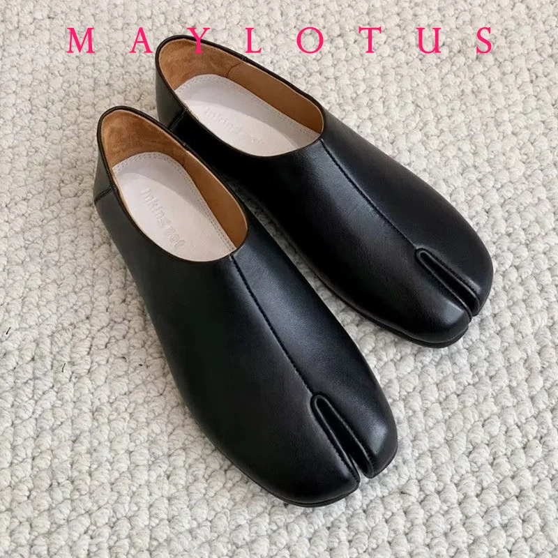 Split-Toe-Shoes-Woman-Ninja-Tabi-Genuine-Leather-Split-Toe-Female-Ankle ...