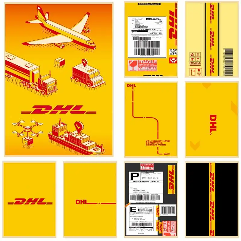 DHL-Express-POSTER-Retro-Poster-Home-Bar-Cafe-Art-Wall-Sticker ...
