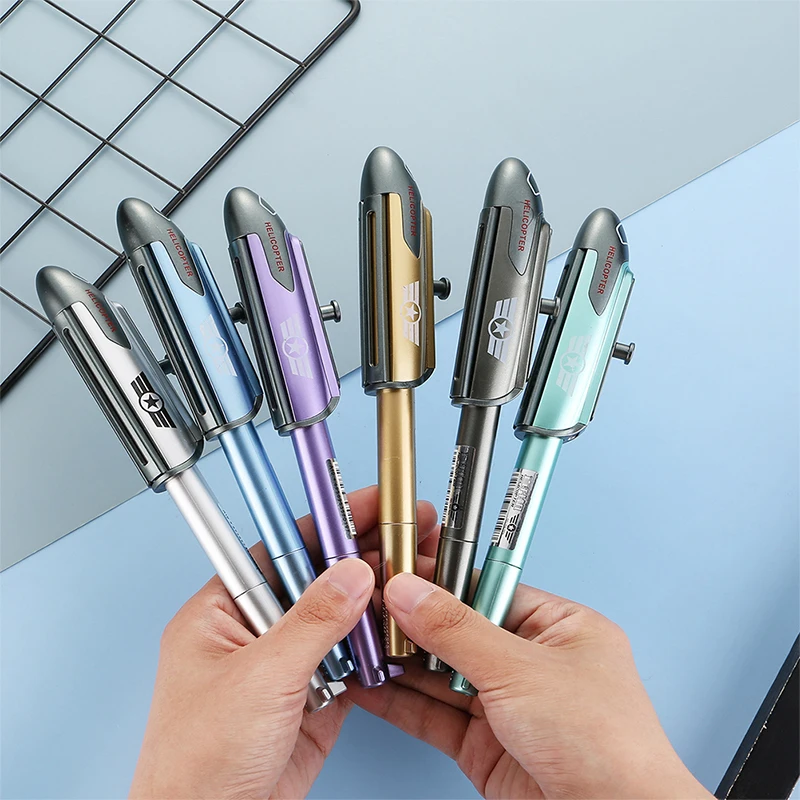 1Pcs-Creative-Helicopter-Metal-Gel-Pen-0-5mm-Writing-Novelty-Kids-Toys ...