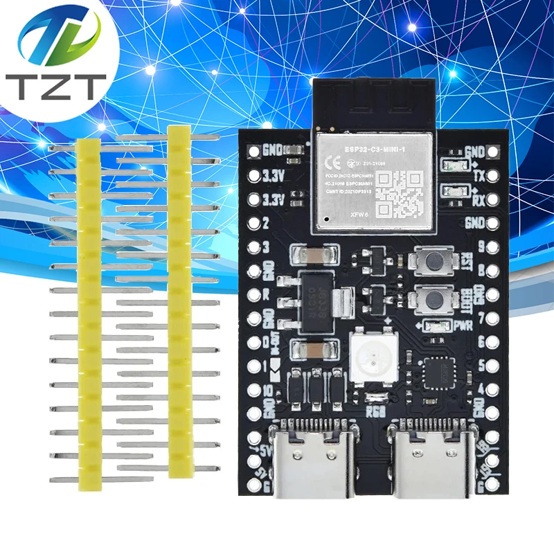 ESP32-ESP32-C3-WiFi-Bluetooth-5-0-Internet-Das-Coisas-Dual-Type-C-Placa ...