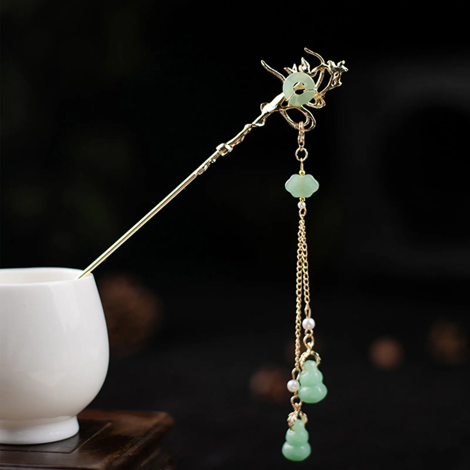Chinese-Hair-Sticks-Vintage-Long-Tassel-Peace-Buckle-Hair-Chopsticks ...