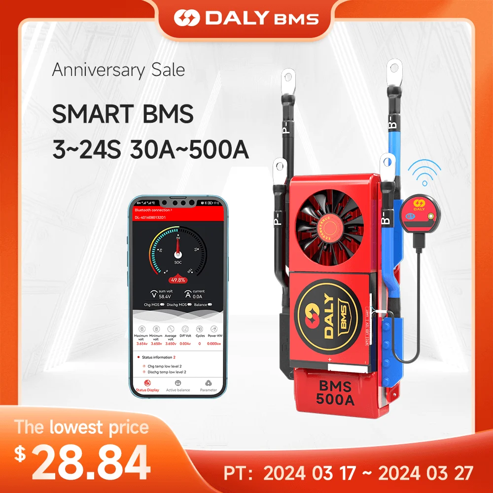 Daly-Smart-BMS-4S-Lifepo4-8S-16S-30A-40A-120A-200A-300A-400A-500A ...