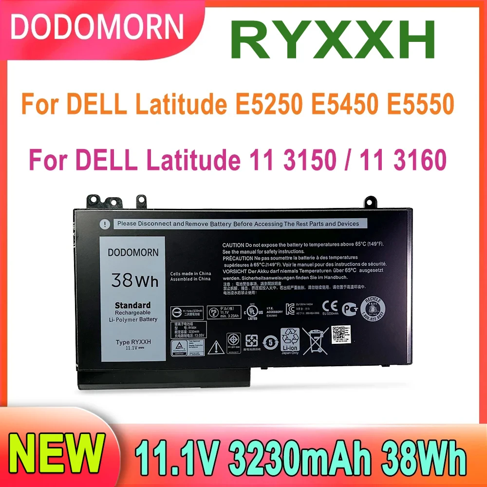 DODOMORN-RYXXH-Laptop-Battery-For-Dell-Latitude-12-5000-11-3150-3160 ...