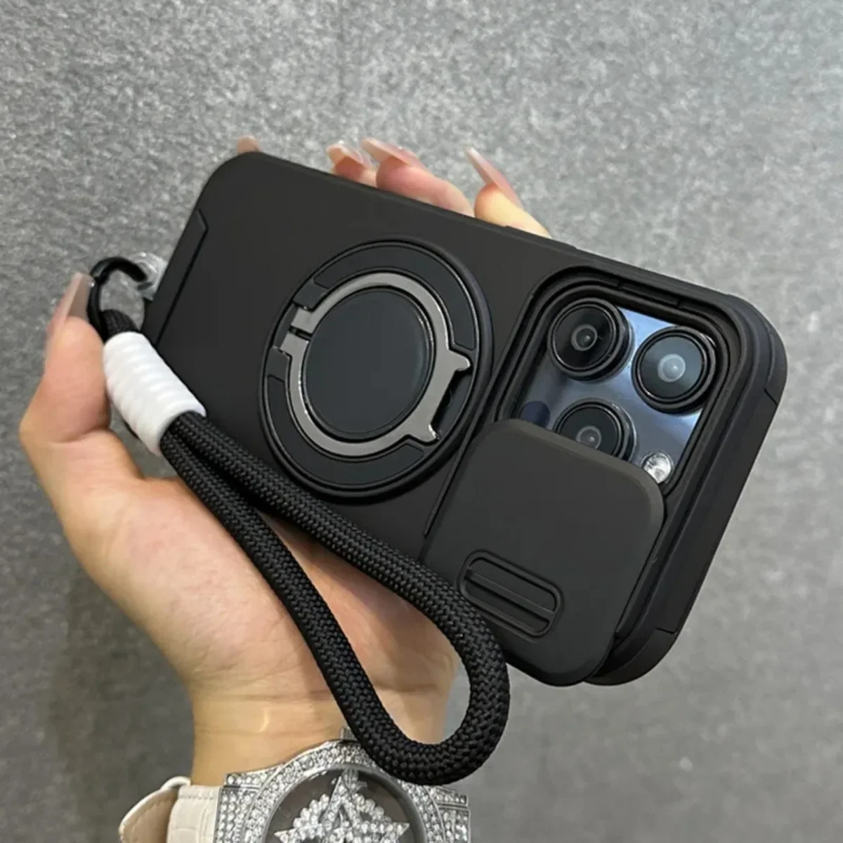 Armor Magnetic Bracket Case for iPhone 16 14 13 12 11 15 Pro Max Plus ...