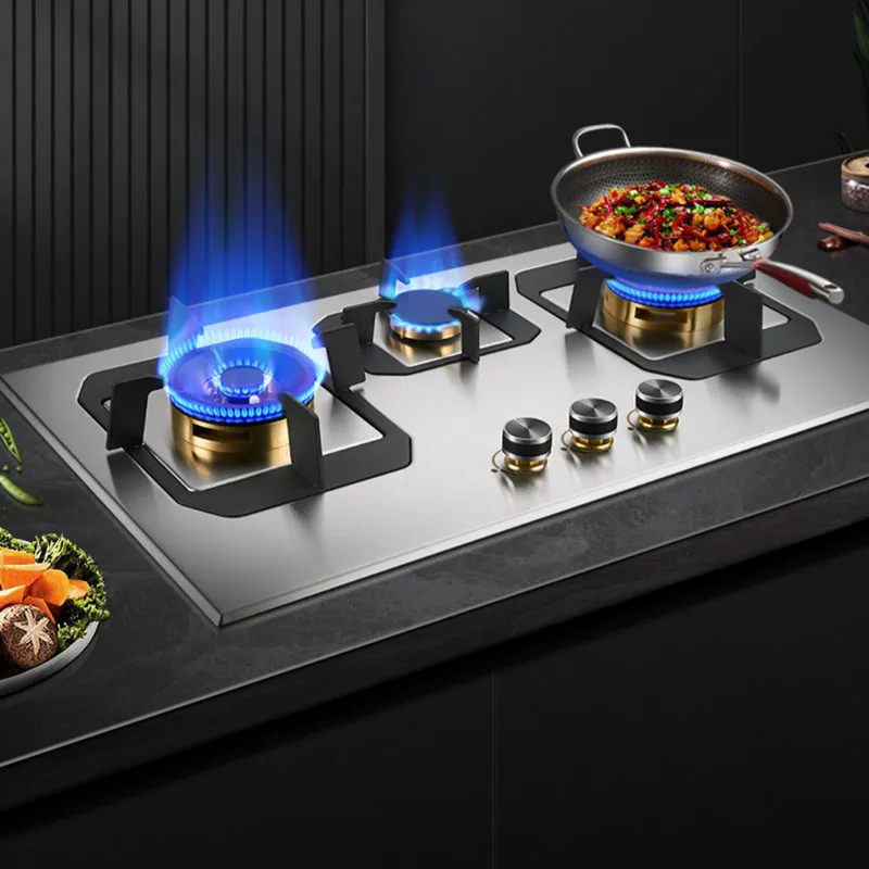 BOMADON Built-in Gas Cooker Stainless Steel 3 Burner Stove for Kitchen ...